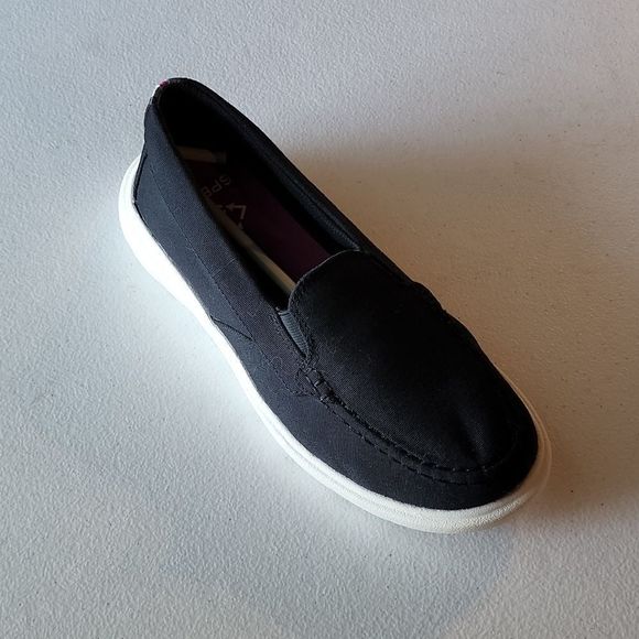 Sperry | Shoes | Nibsperry Captain Moc In Sea Black Canvas Slip Ons ...